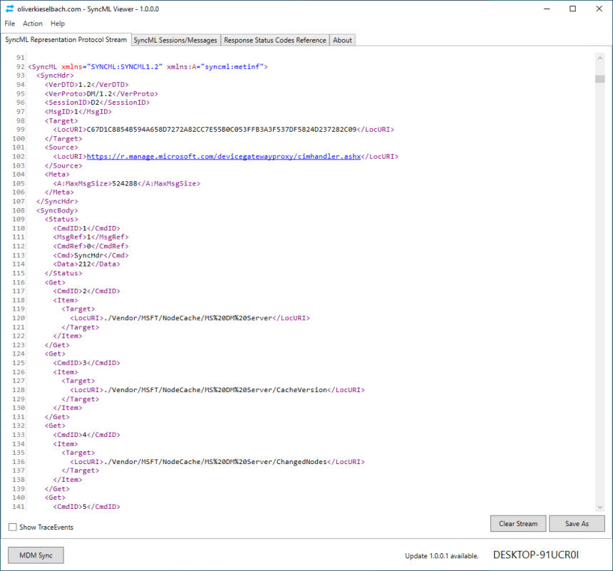 Windows 10 MDM client activity monitoring with SyncML Viewer – Modern IT – Cloud – Workplace